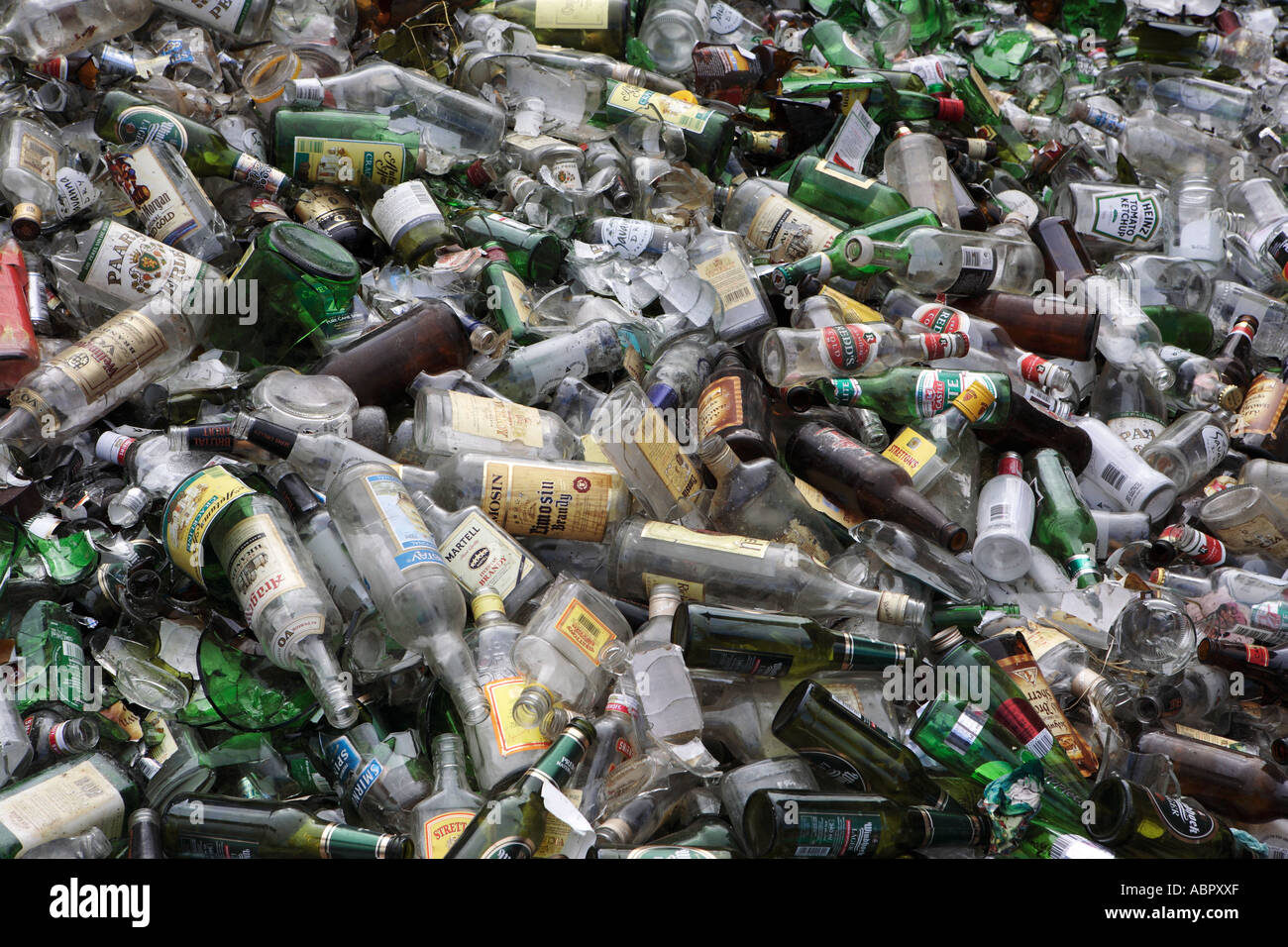 Pile of glass for recycling Stock Photo - Alamy