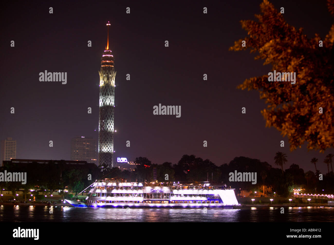 Nile River by night Cairo City Egypt Stock Photo - Alamy
