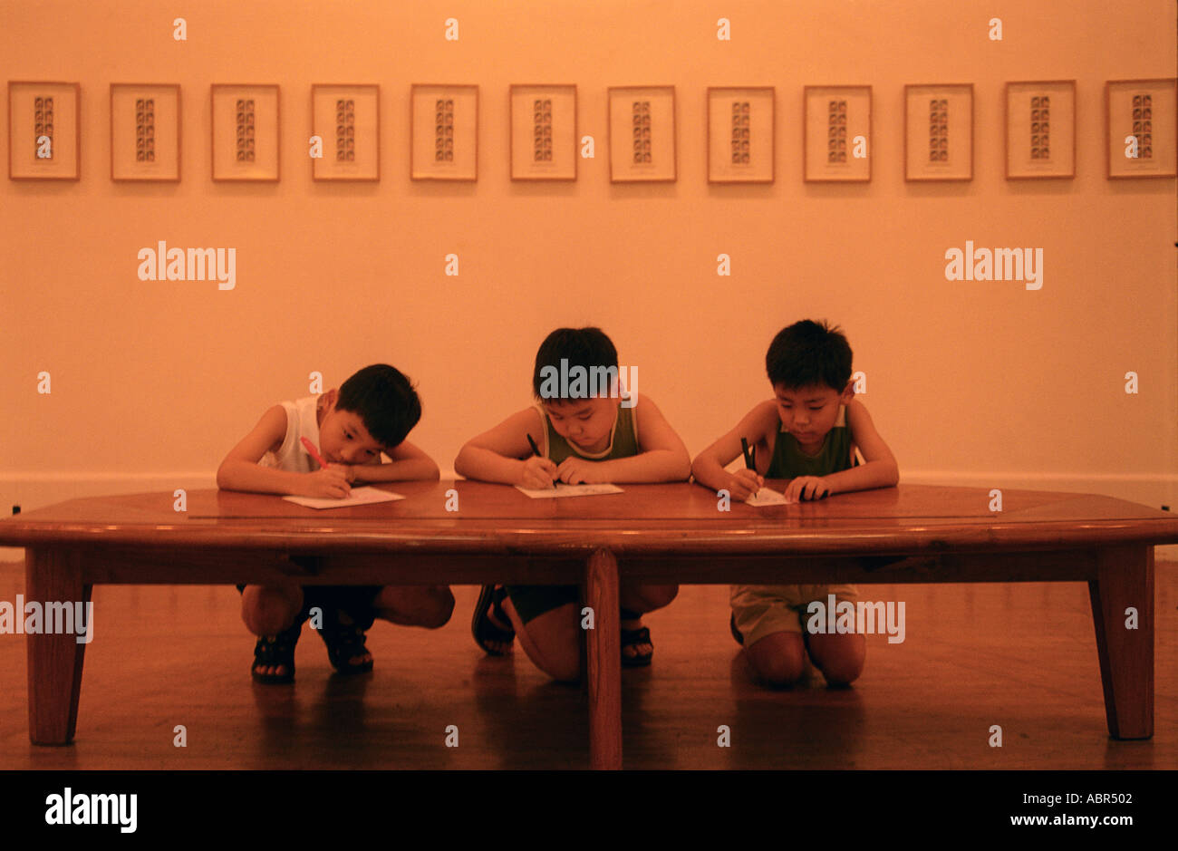 Three children at National Gallery of Modern Art NGMA Mumbai India ... Three children at National Gallery of Modern Art NGMA Mumbai India ...