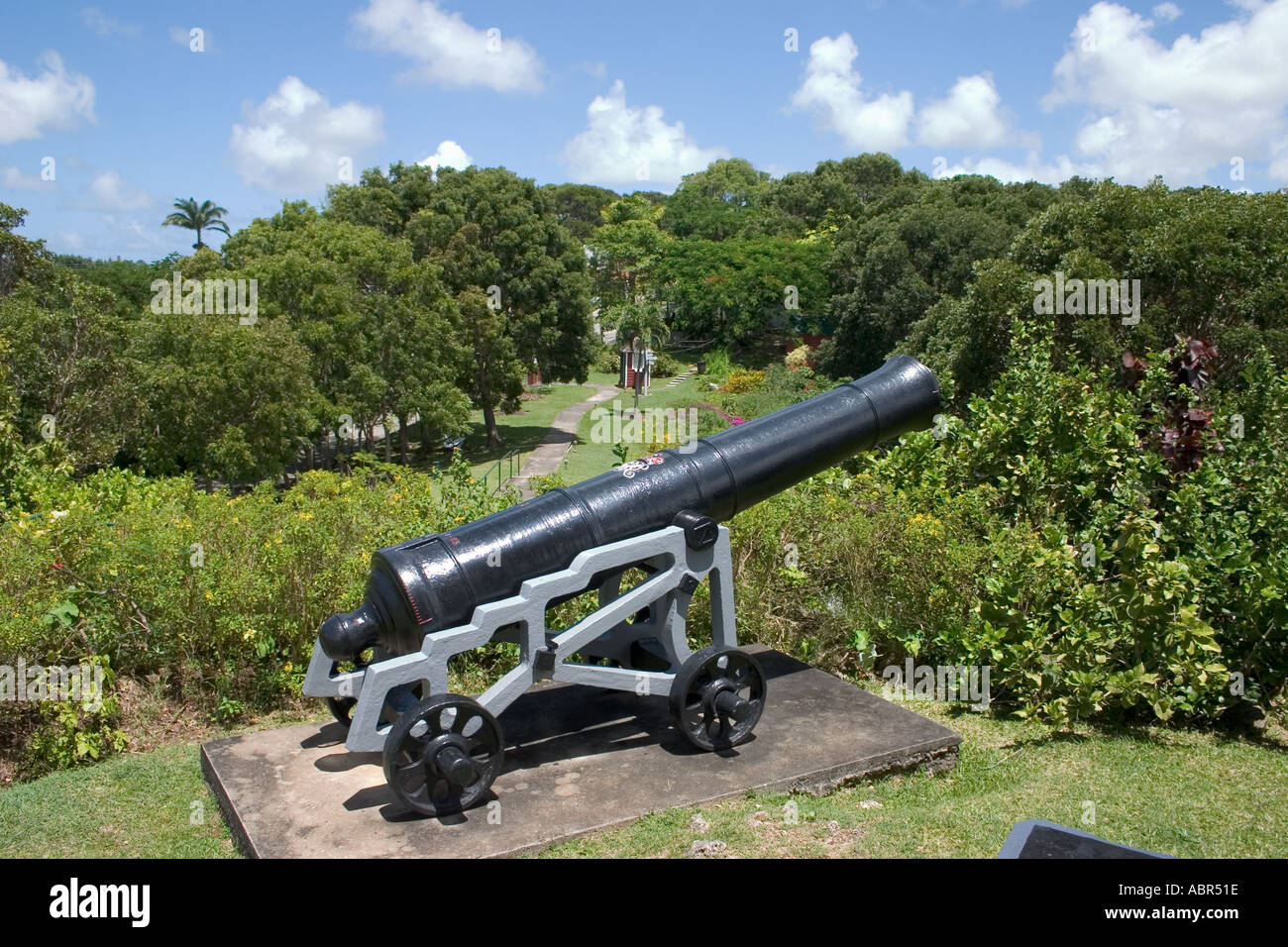 Cannon at Gun Hill Signal Station Barbados Stock Photo - Alamy