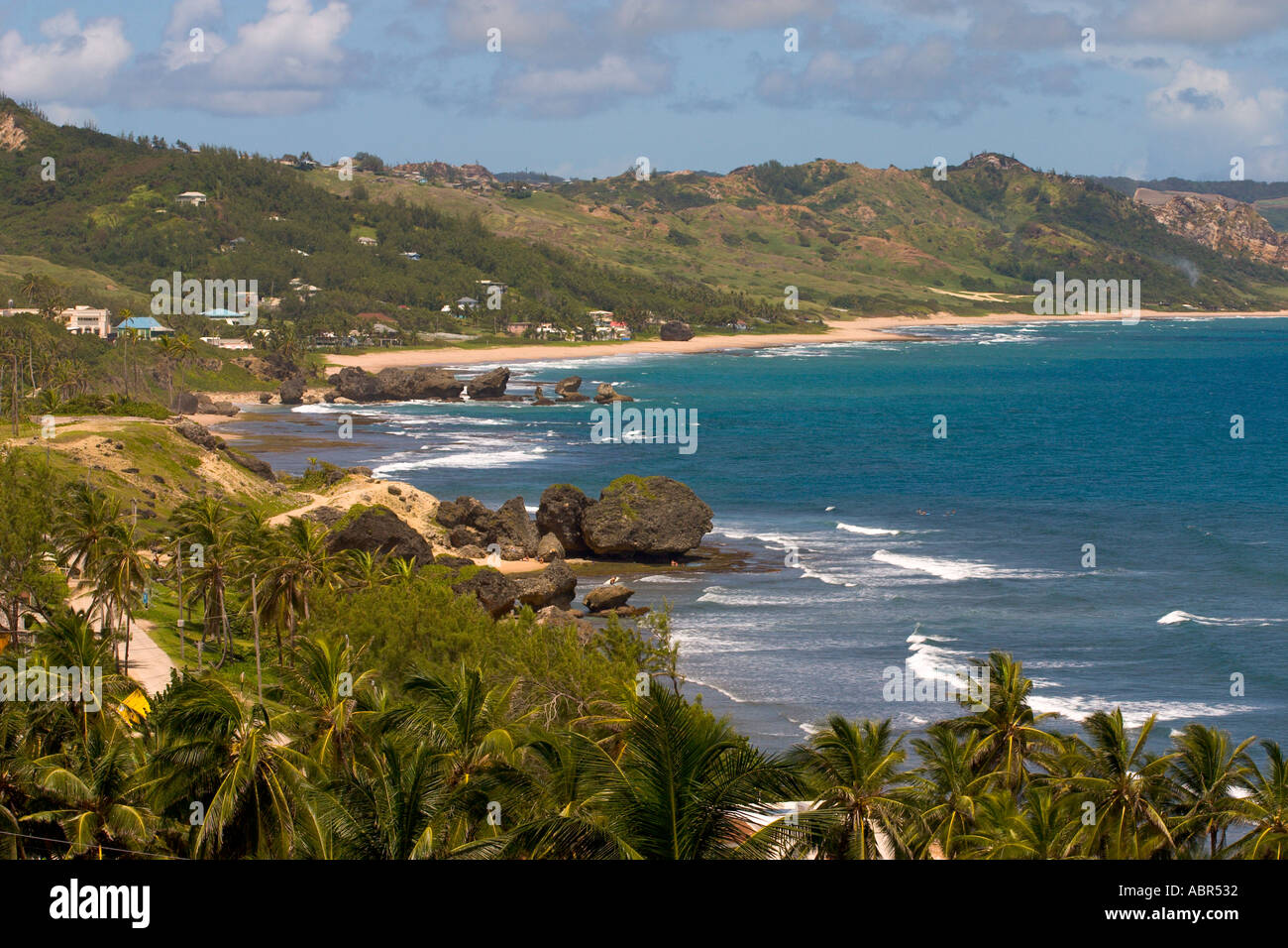 Bathsheba beach and bay Barbados important surfing bay Stock Photo - Alamy