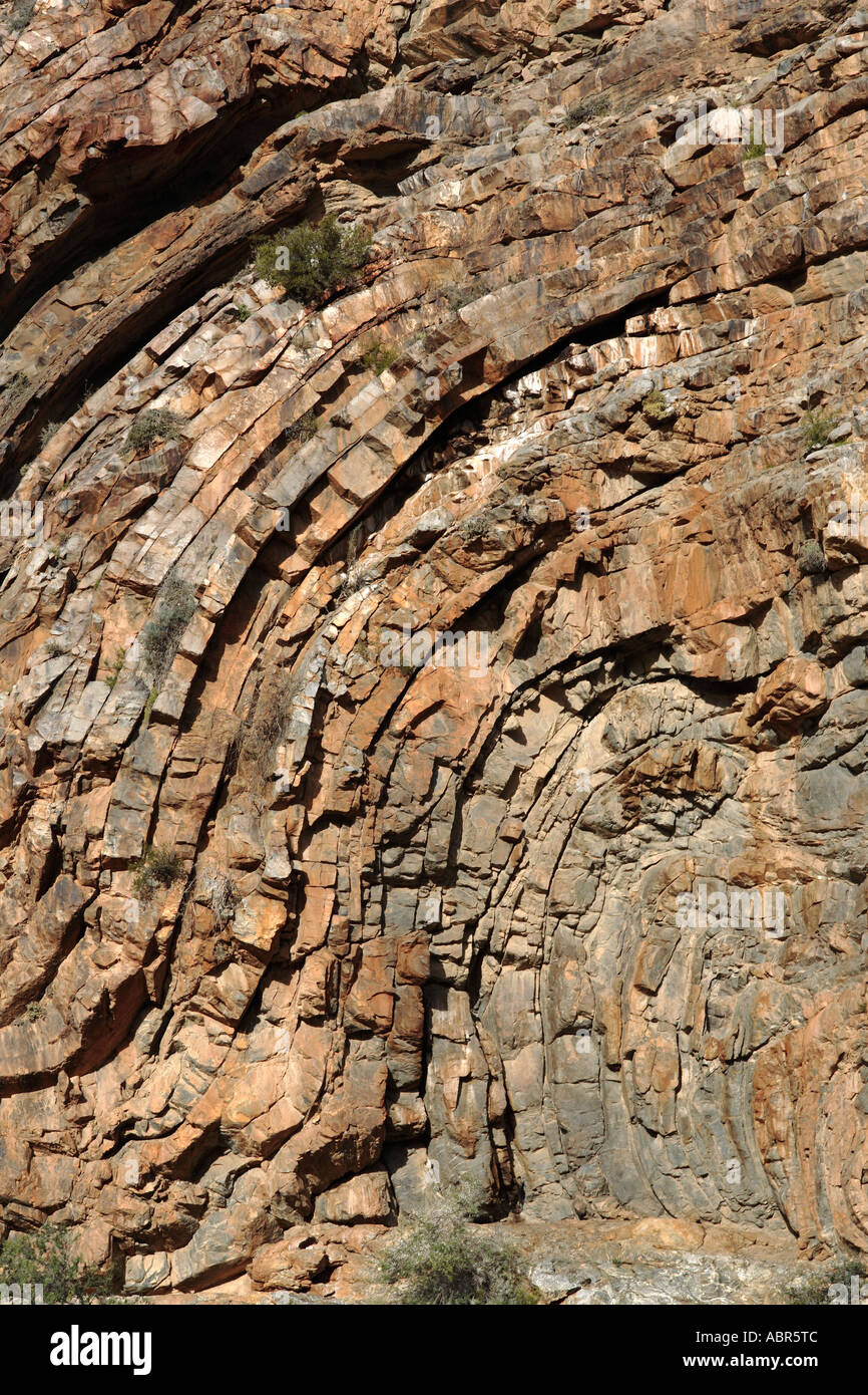 Stratified rock formation Swartberg South Africa Stock Photo - Alamy