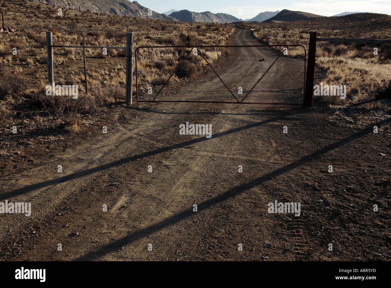 Closed gate Great Karoo South Afria Stock Photo - Alamy