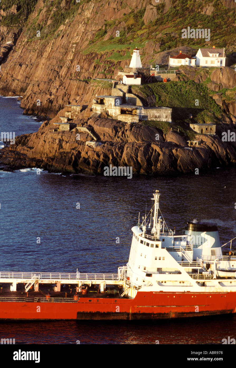 Tanker going through the Narrows St John s Harbour Newfoundland Canada ...