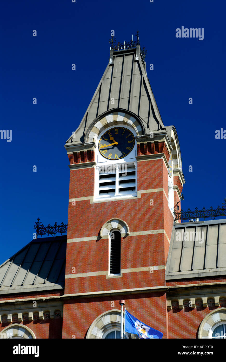 Clock tower of Fredericton City Hall Stock Photo - Alamy