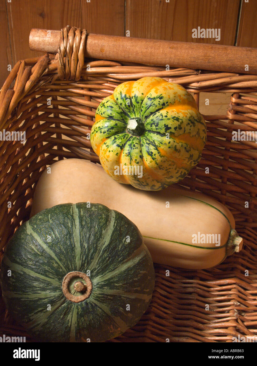 Selection of squash in a basket hi-res stock photography and images - Alamy