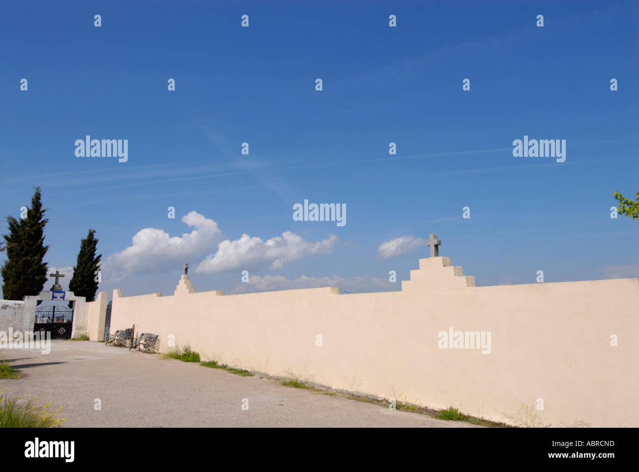 Typical small Spanish graveyard in Castilla y Leon Spain Stock Photo ...
