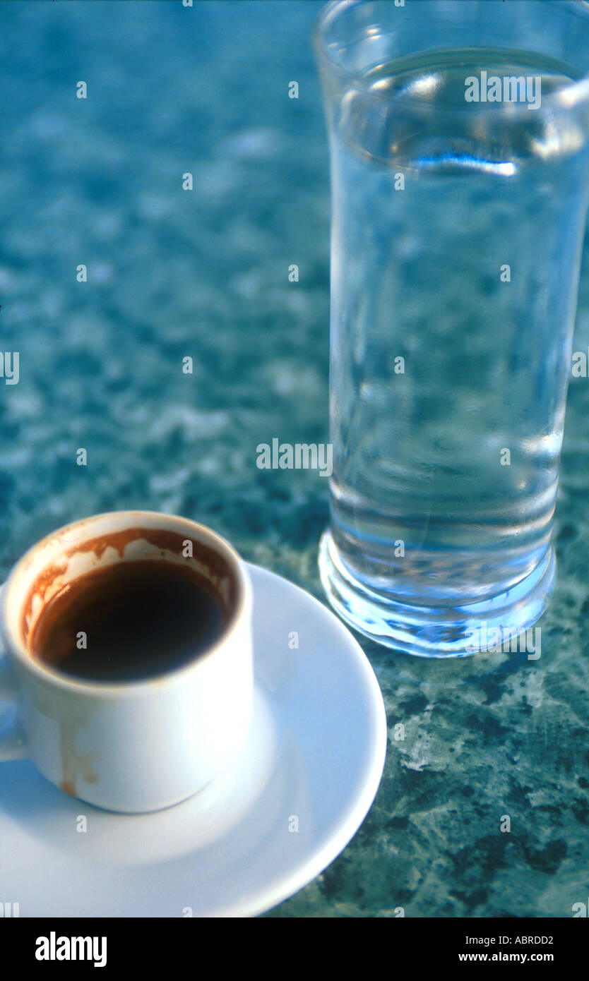 greece food and drink a traditional greek coffee and glass of water ...