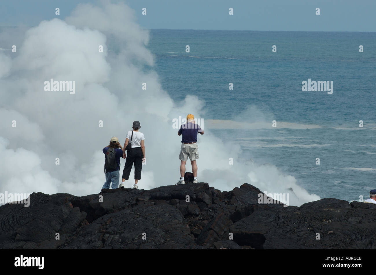 Visitors West Highcastle ocean entry Hawaii Volcanoes National Park ...