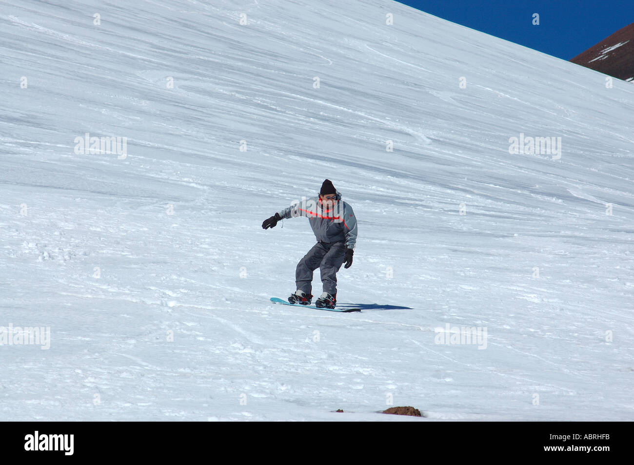 Snow boarder Mauna Kea The Big Island of Hawaii Stock Photo - Alamy