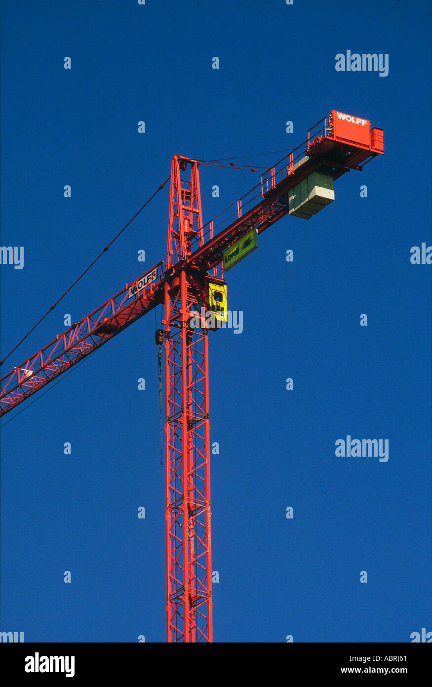 red building crane Stock Photo - Alamy