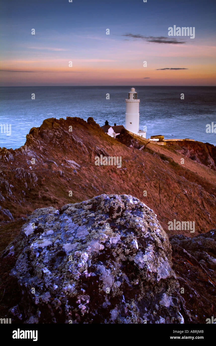 Start Point Lighthouse at sunset, South Devon Stock Photo - Alamy
