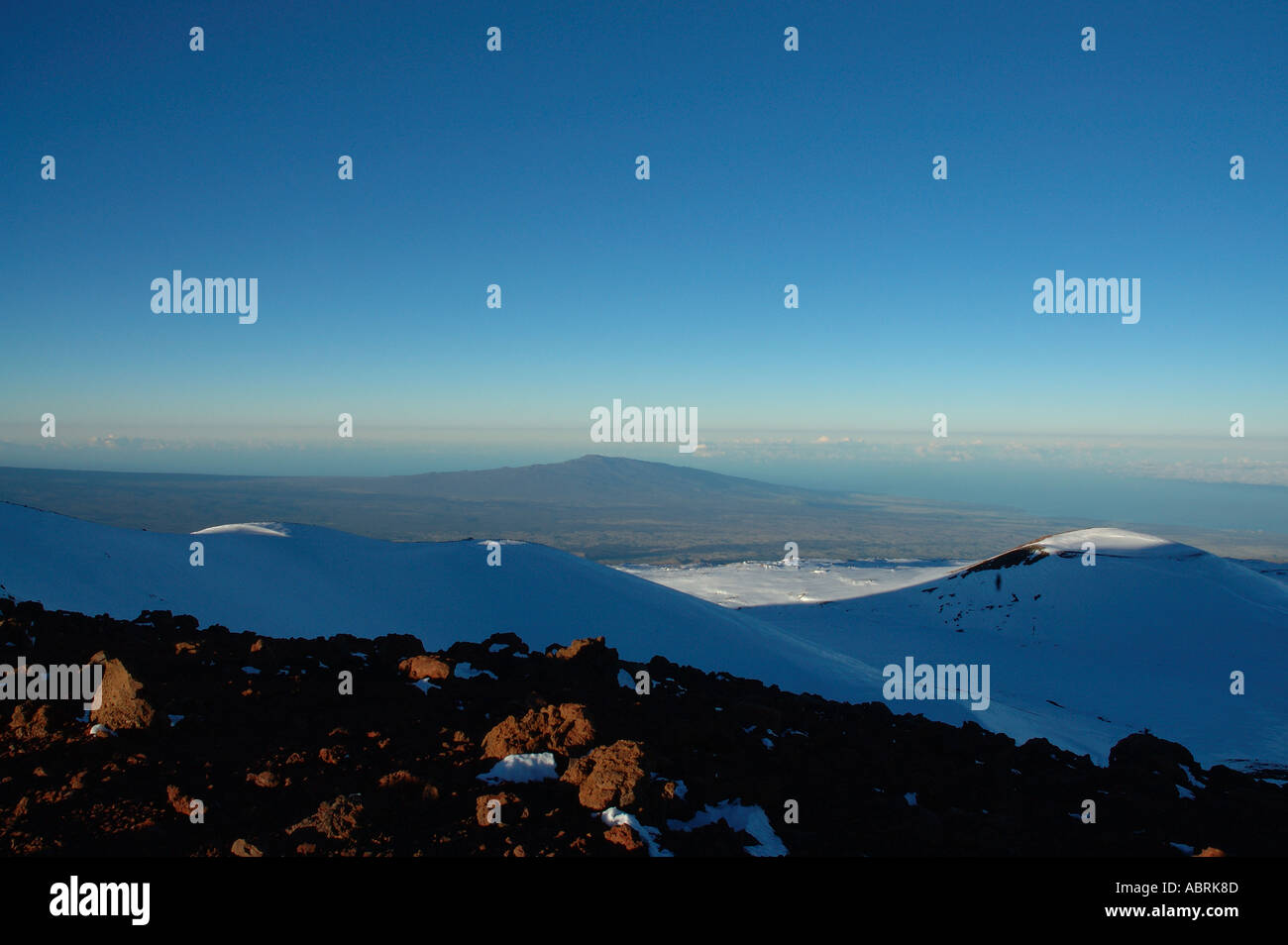 Hualalai volcano viewed from Mauna Kea The Big Island of Hawaii Stock ...