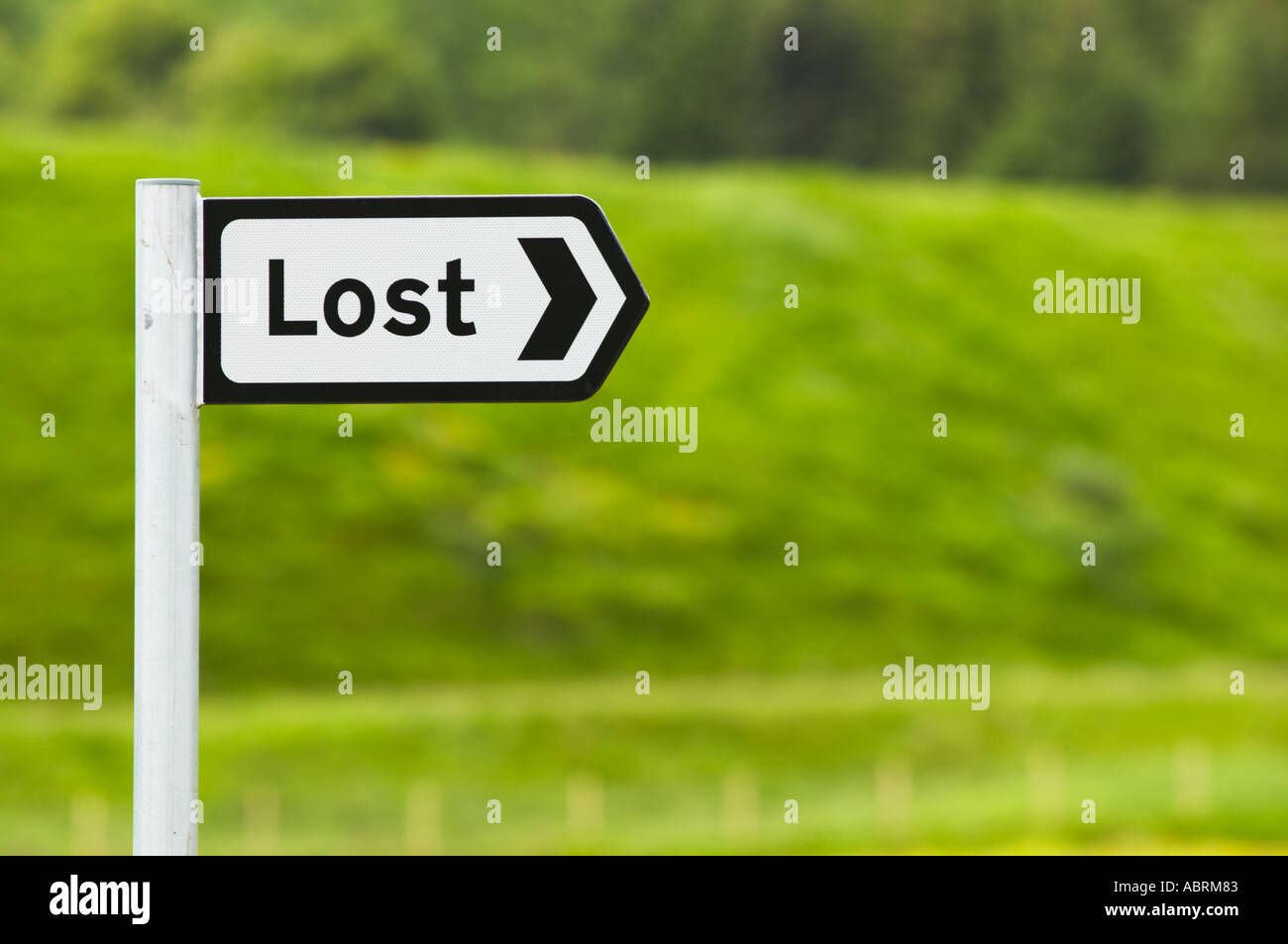 Lost, Strathdon, Aberdeenshire, Scotland. Road sign Stock Photo - Alamy