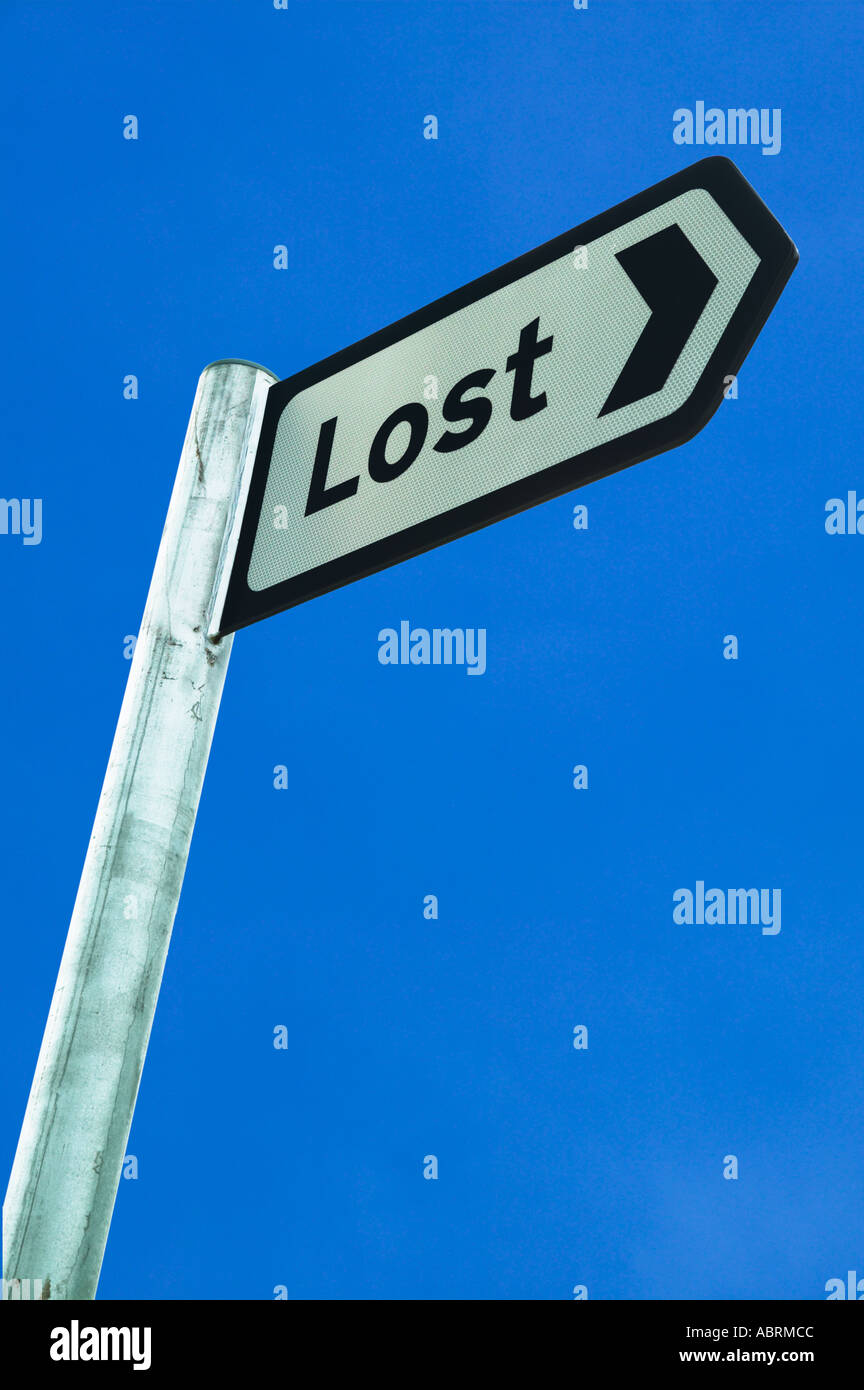 Lost, Strathdon, Aberdeenshire, Scotland. Road sign Stock Photo - Alamy
