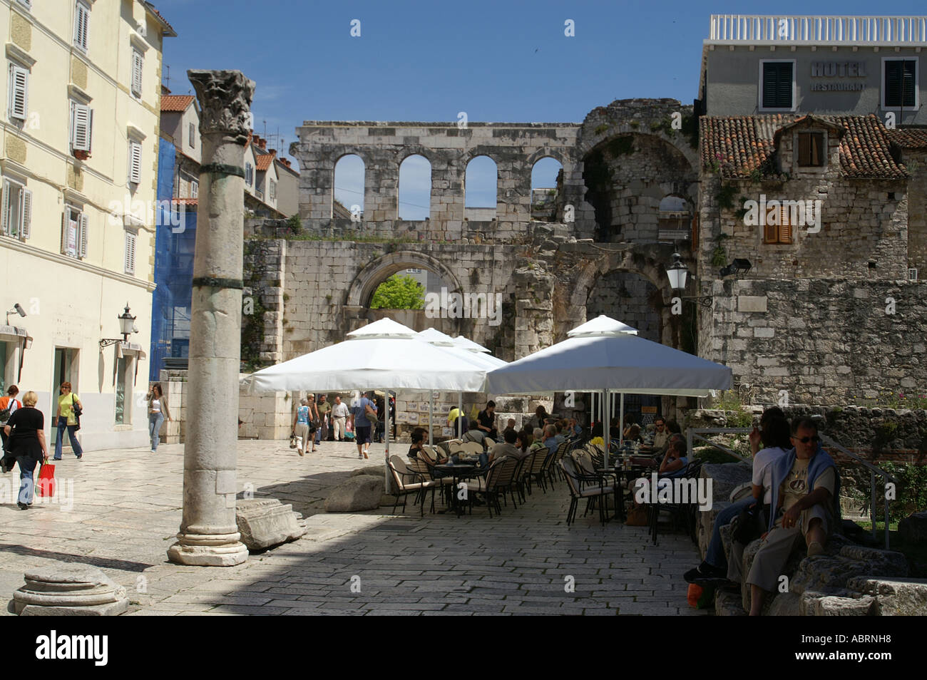 Split - Palace of Diocletian the Peristyle and Silver gate Stock Photo ...
