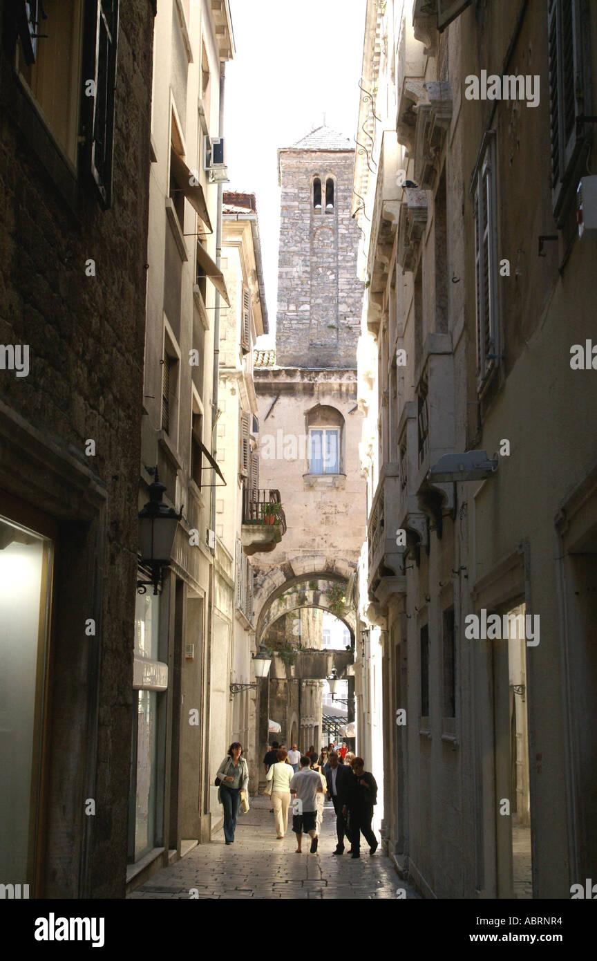 Split - Palace of Diocletian The Clock tower and Iron gate Stock Photo ...