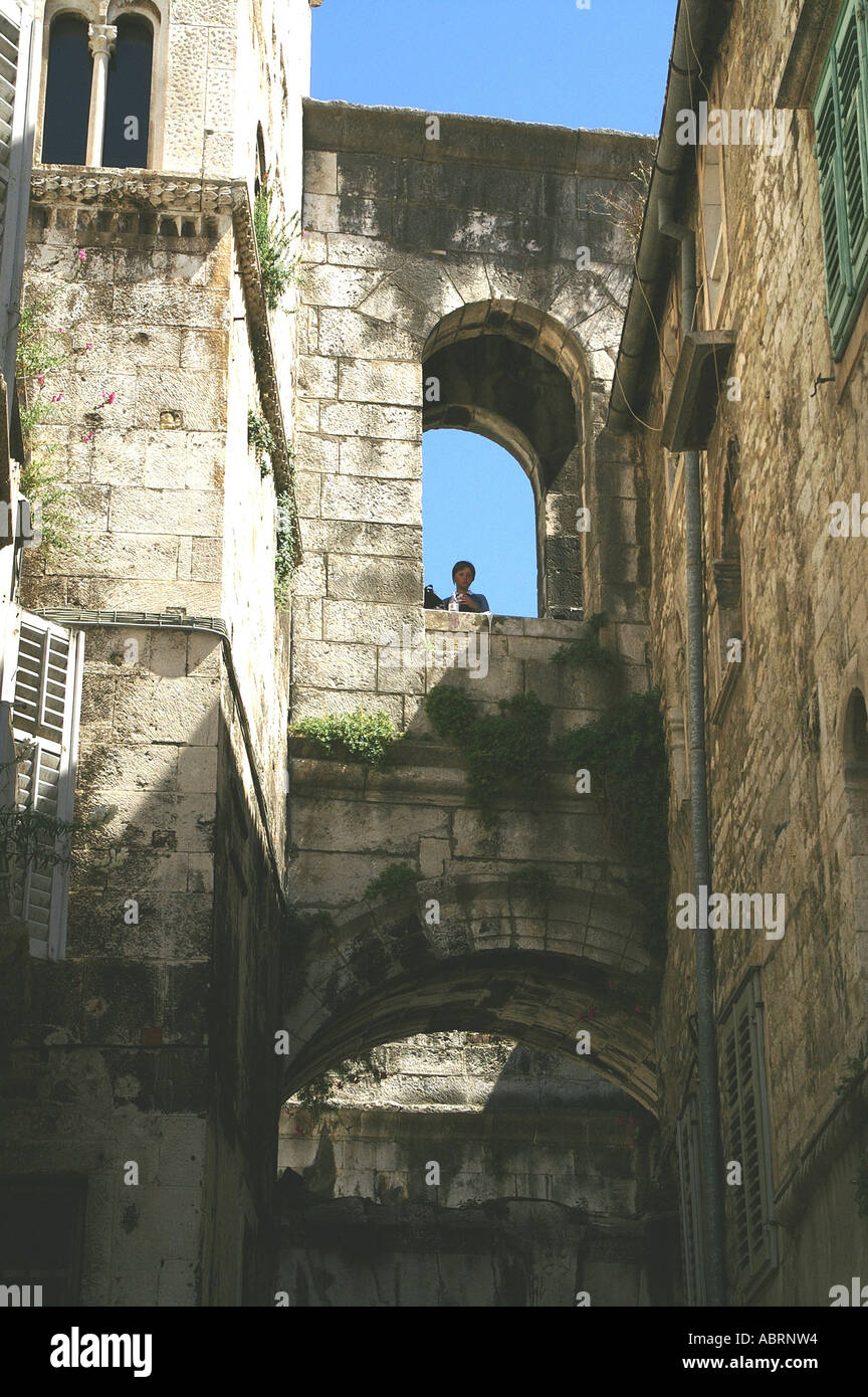 Split - Palace of Diocletian the Iron gate Stock Photo - Alamy