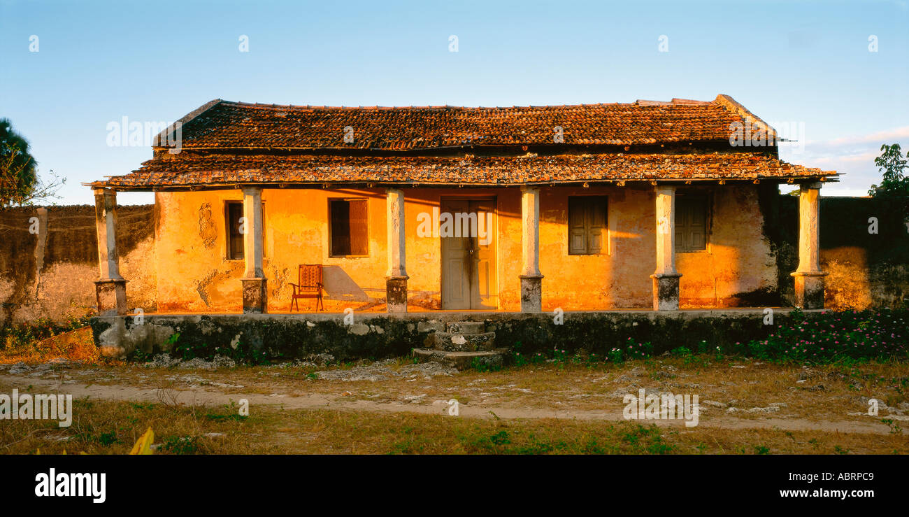 House with pillars on veranda Tanzania Africa Stock Photo - Alamy