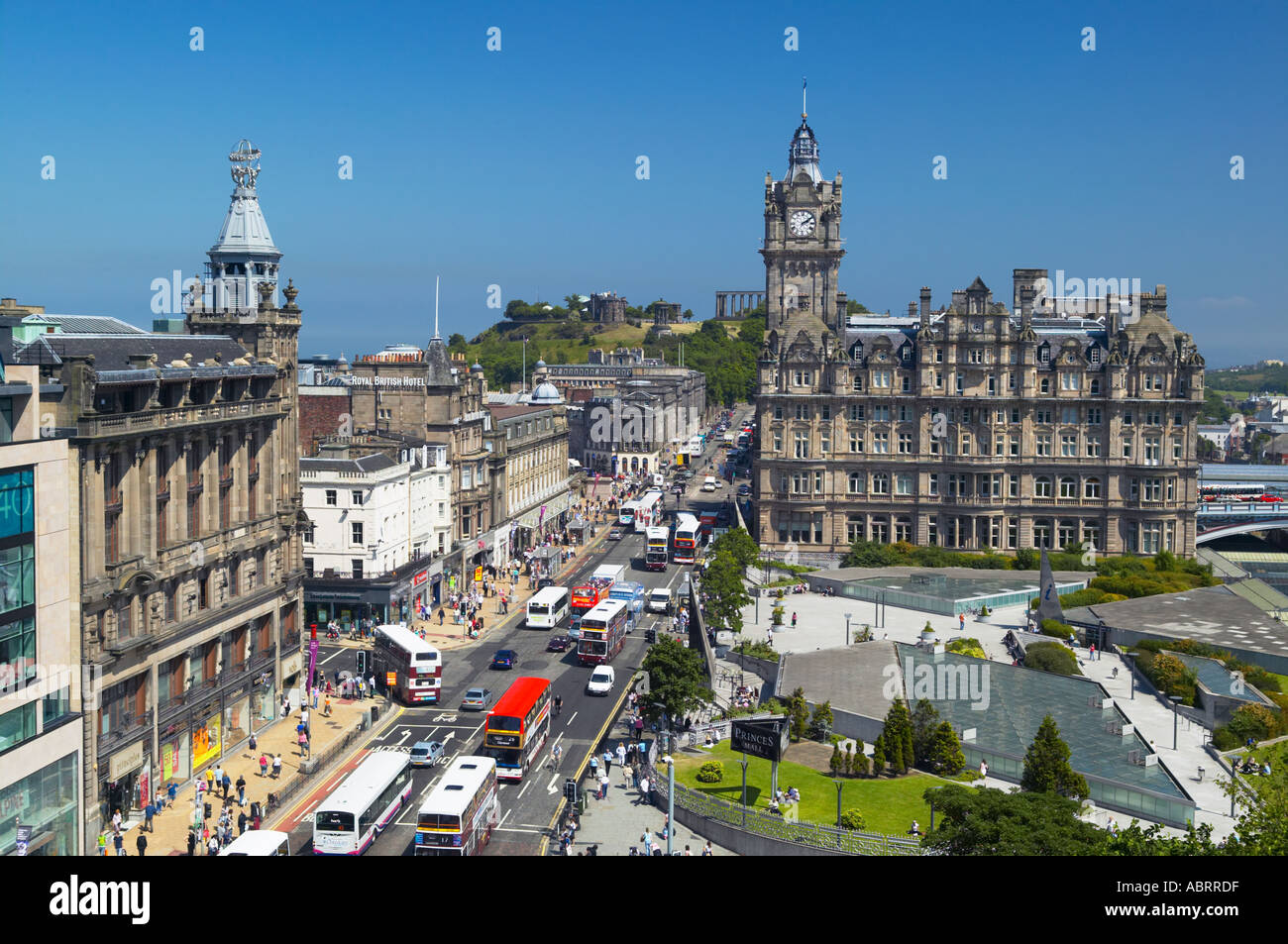 Princes Street, Edinburgh, Scotland. View from the Scott Monument Stock ...