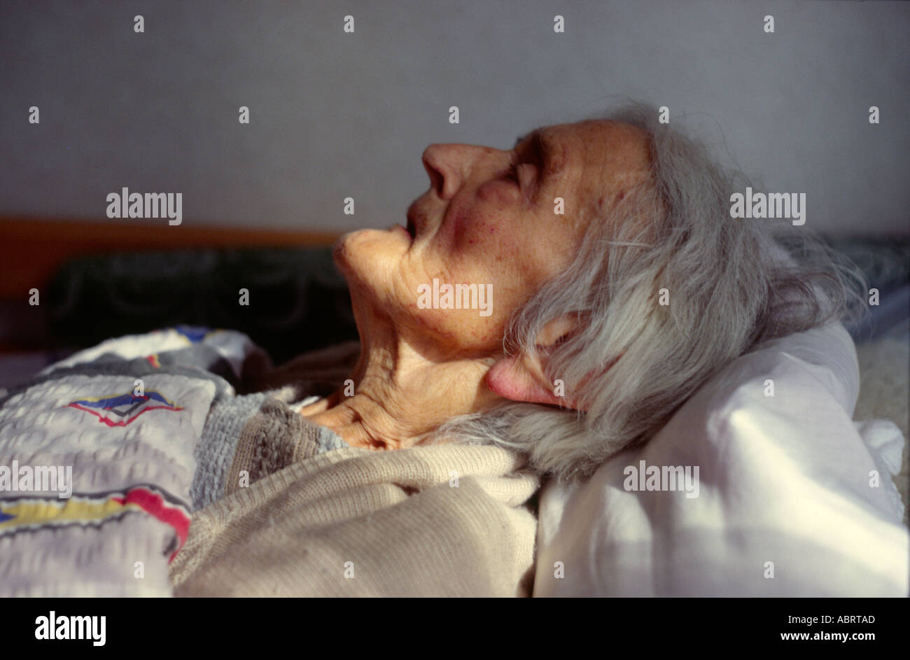 Sick dying woman at home hi-res stock photography and images - Alamy