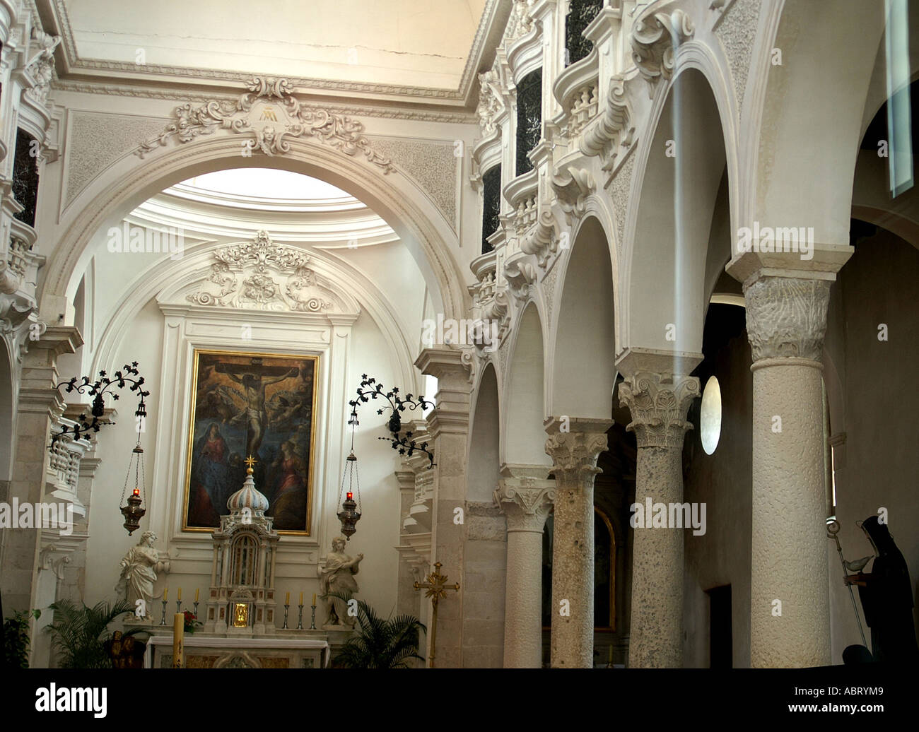 The renaissance interior of the church of St Mary in Zadar Stock Photo ...