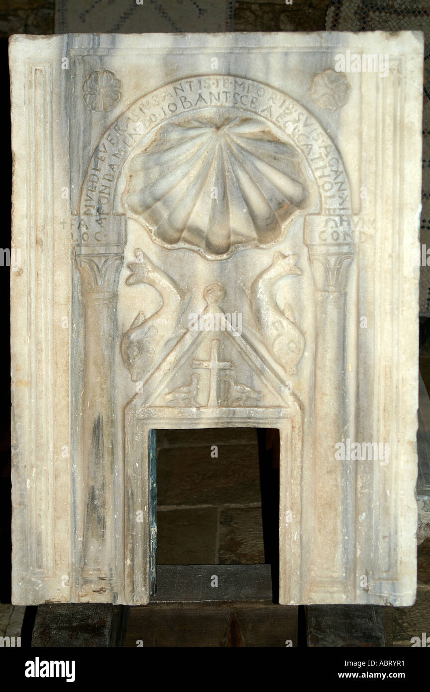 Carved marble in the Basilica of Euphrasius Porec Croatia Dalmatia ...