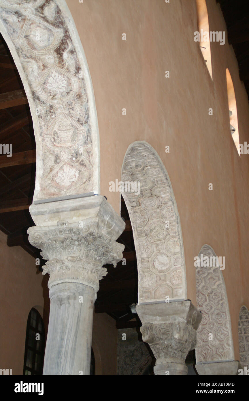 Greek marble columns with carved capitals Byzantine or Romanesque in ...