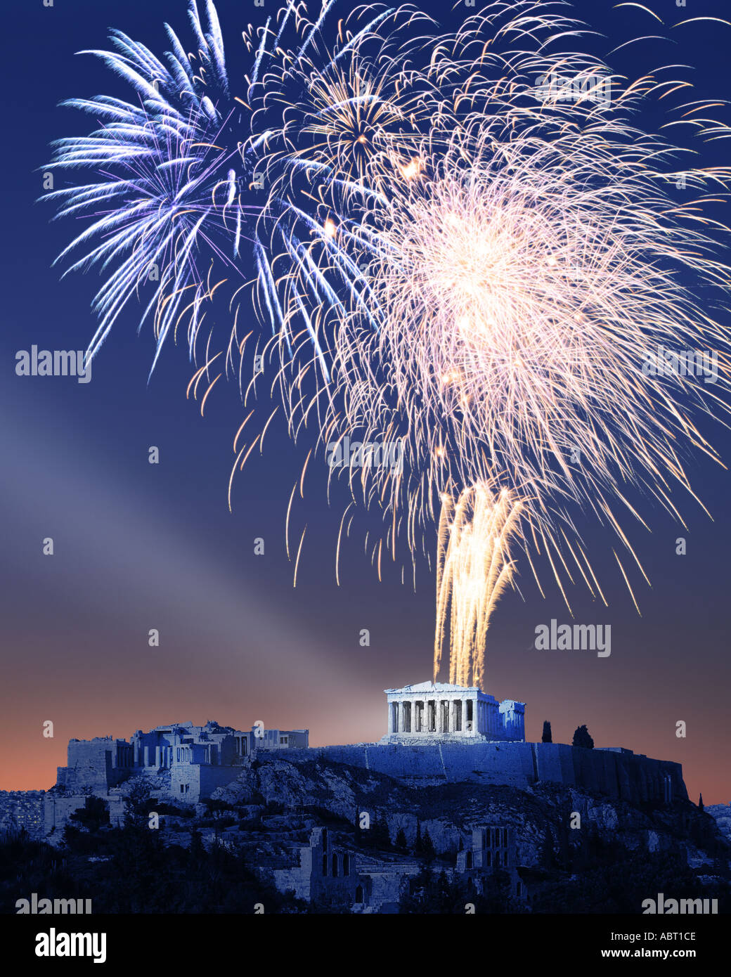 GR - ATHENS: The Acropolis by night Stock Photo - Alamy