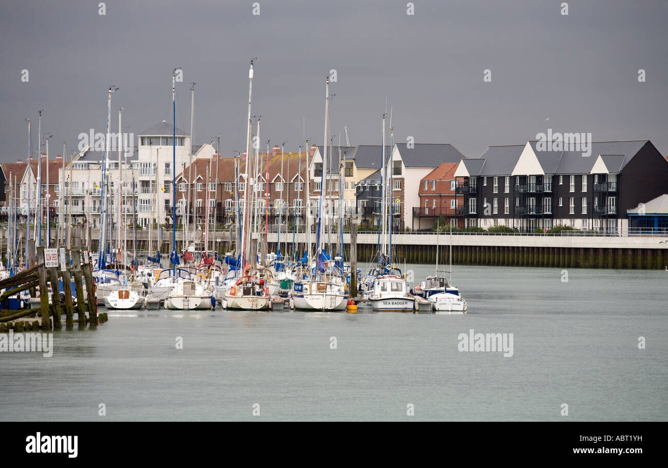 A view of the marina and development in Littlehampton harbour Sussex ...