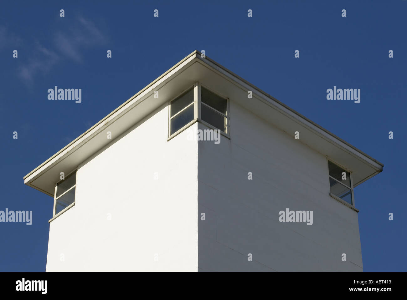 Surbiton Railway Station, Surrey, 1937-38. Detail of top of tower ...