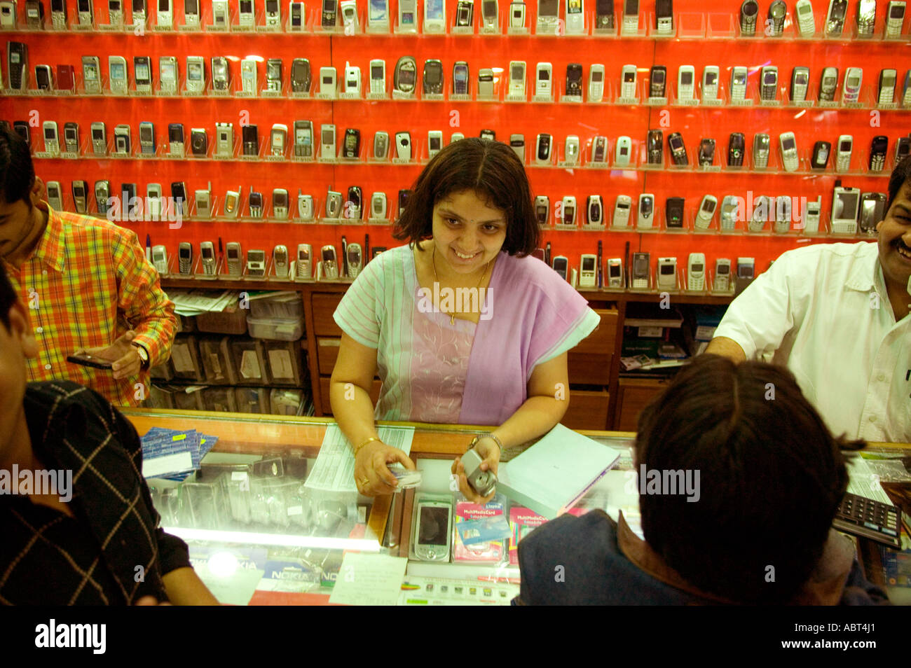 At the most popular mobile mobile phone shop in Poona India Stock Photo ...