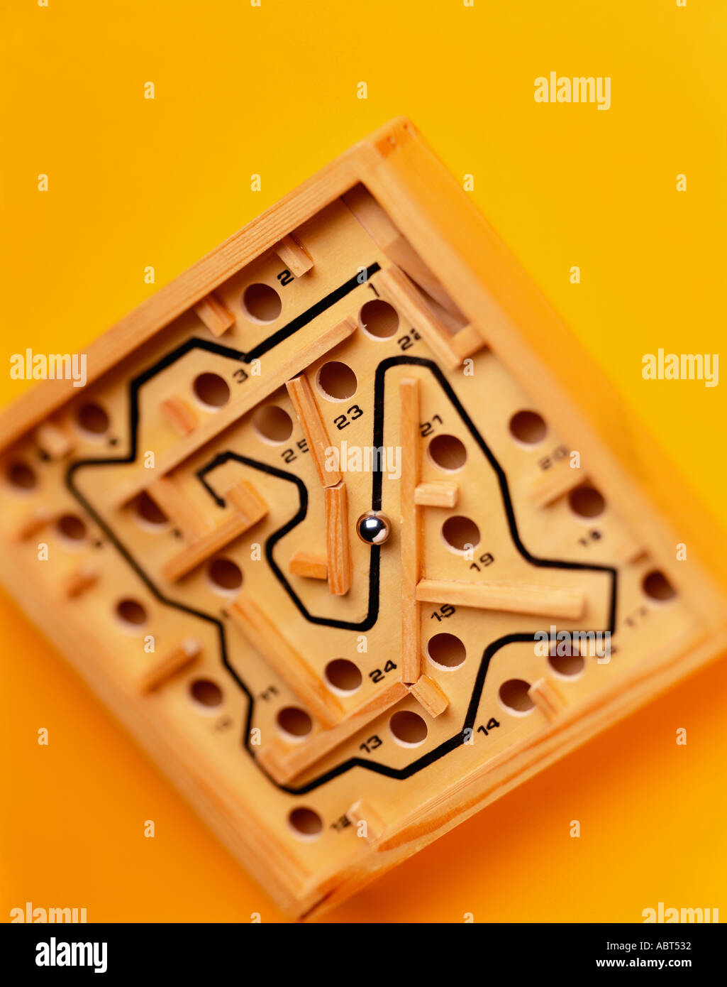labyrinth wooden puzzle maze Stock Photo - Alamy