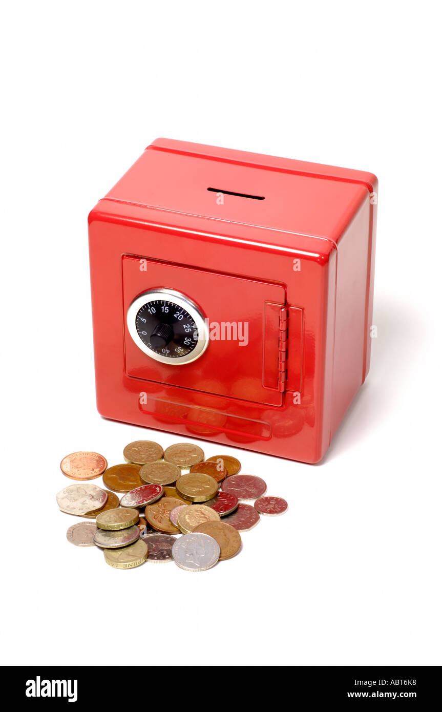 Red money box Stock Photo - Alamy