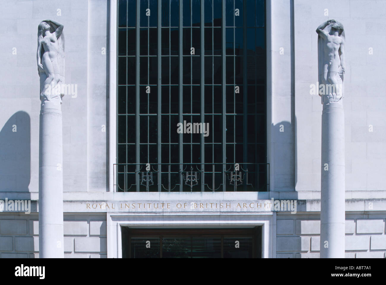 RIBA Headquarters, 66 Portland Place, London. Detail of entrance ...