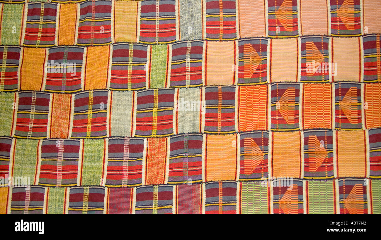 Strip woven cotton textile from the Ewe people of southeast Ghana ...