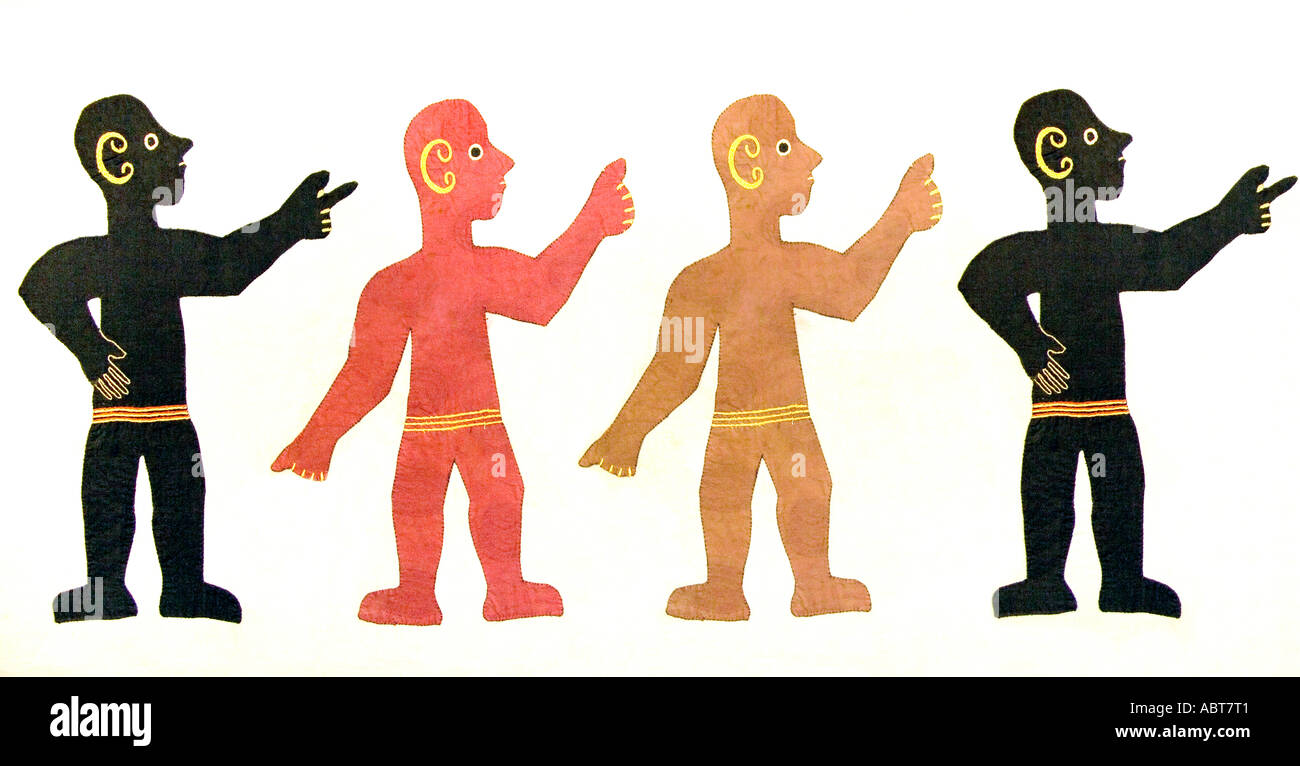 Applique figures on a white ground Motifs from a Fante flag Ghana ...