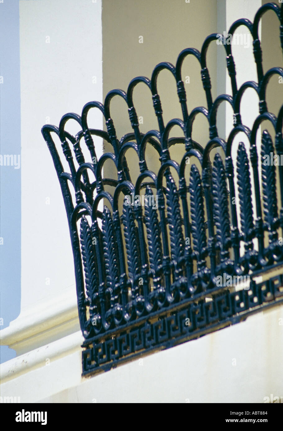 Traditional Architectural Details. Cast iron balcony Stock Photo - Alamy