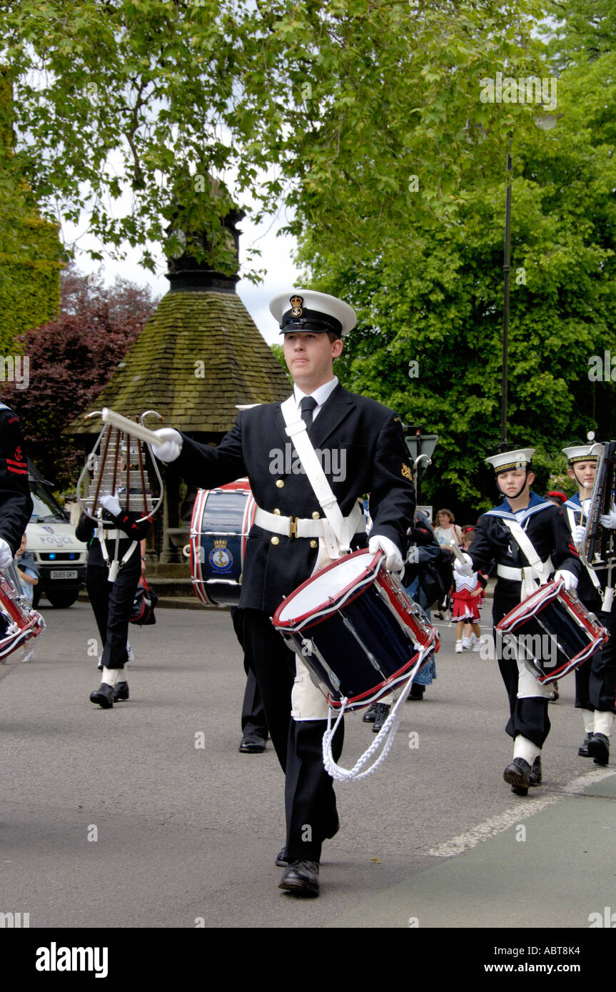Sea cadet corps band marching at the Plain Oxford United Kingdom of ...