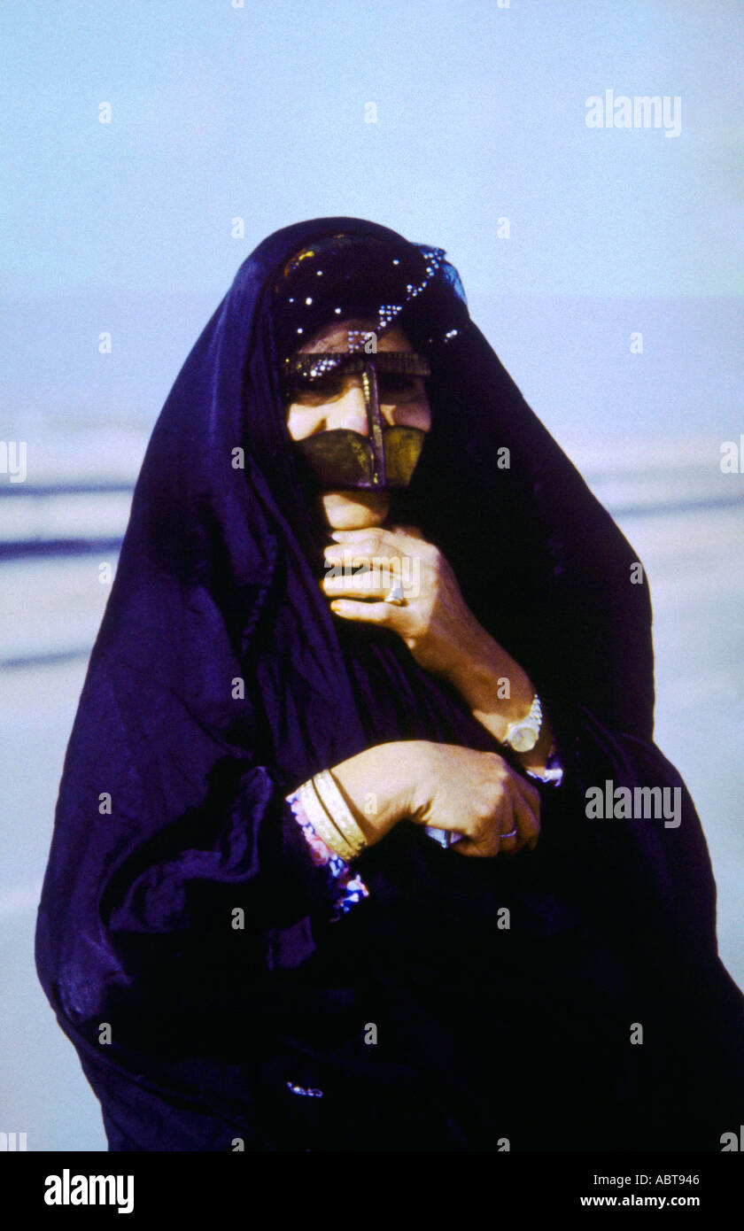 Ras Al Khaimah UAE Woman And Burka veil Stock Photo - Alamy