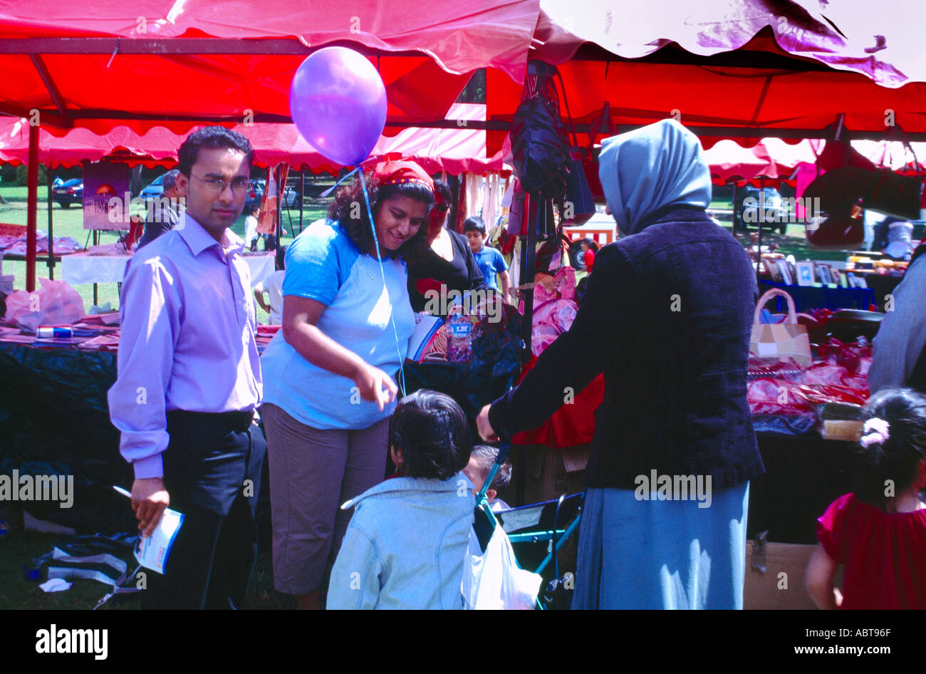 Eid Mela Eid Fair Muslim Families Child with a Balloon in Birmingham ...
