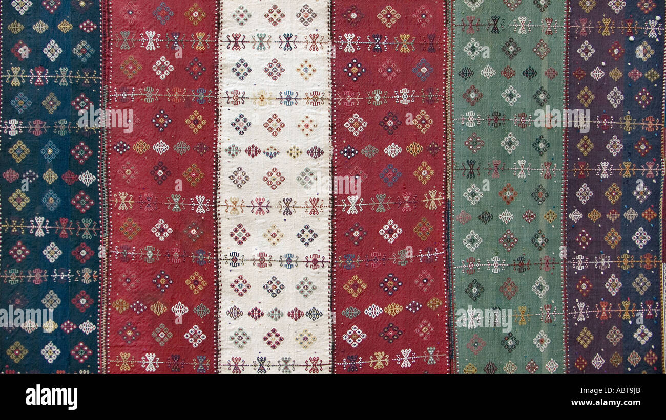 SYRIA Detail of loom woven wool fabrics from Syria North Africa Stock ...