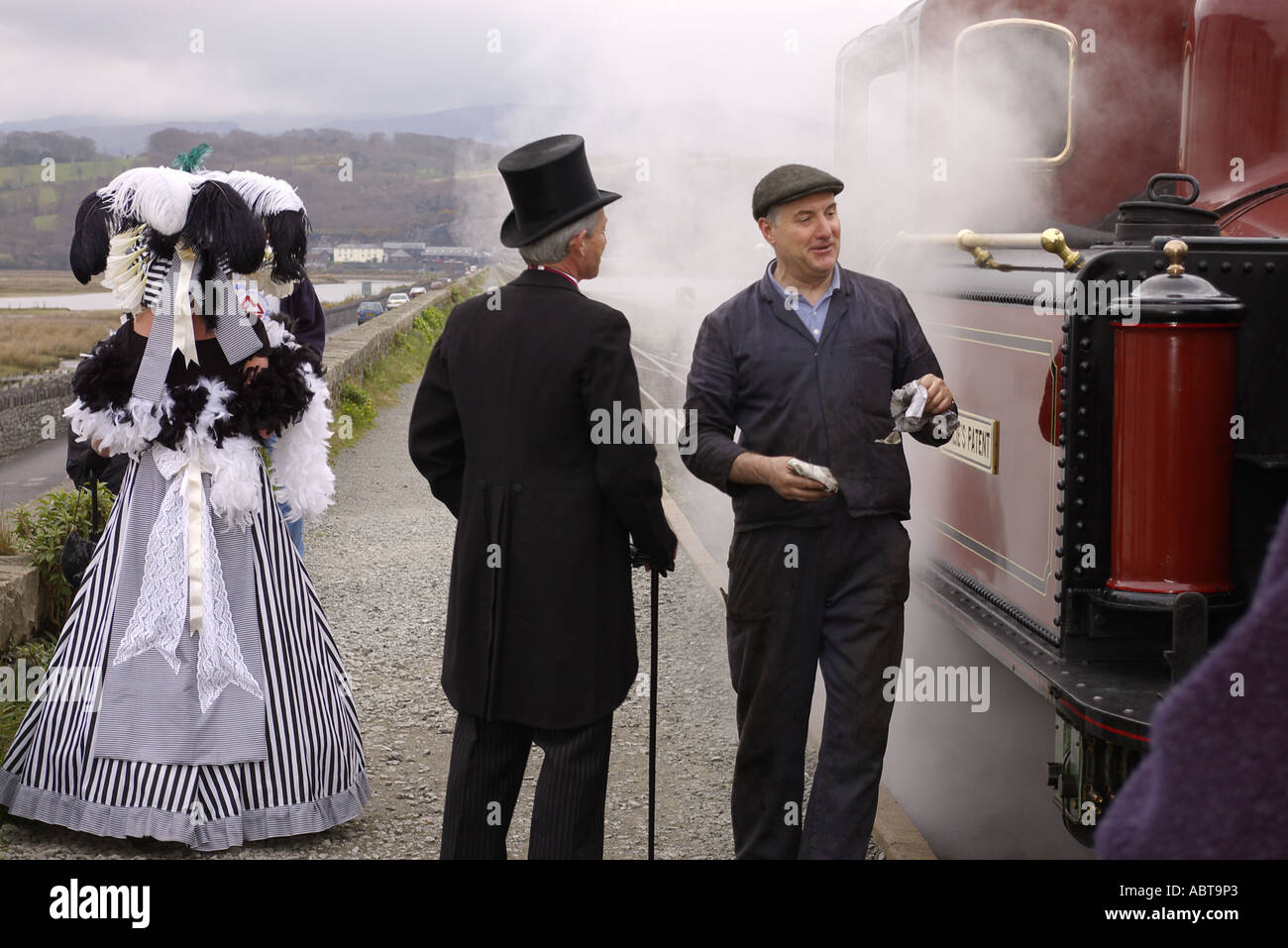 People In Clothing Steam Train High Resolution Stock Photography and ...