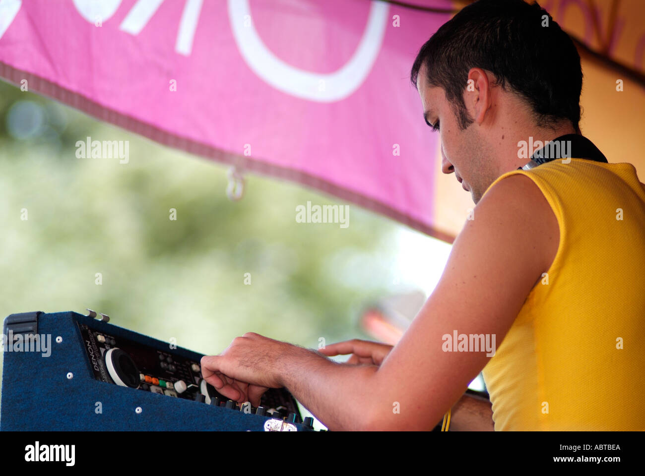DJ at an Open Air Summer Road Show Stock Photo - Alamy