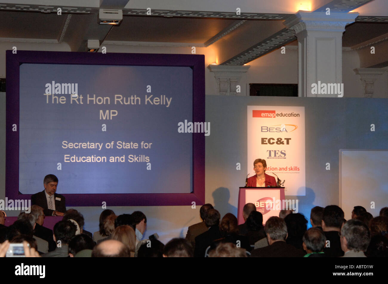 Ruth Kelly MP speaking at BETT Show 11 Jan 2006 Stock Photo - Alamy