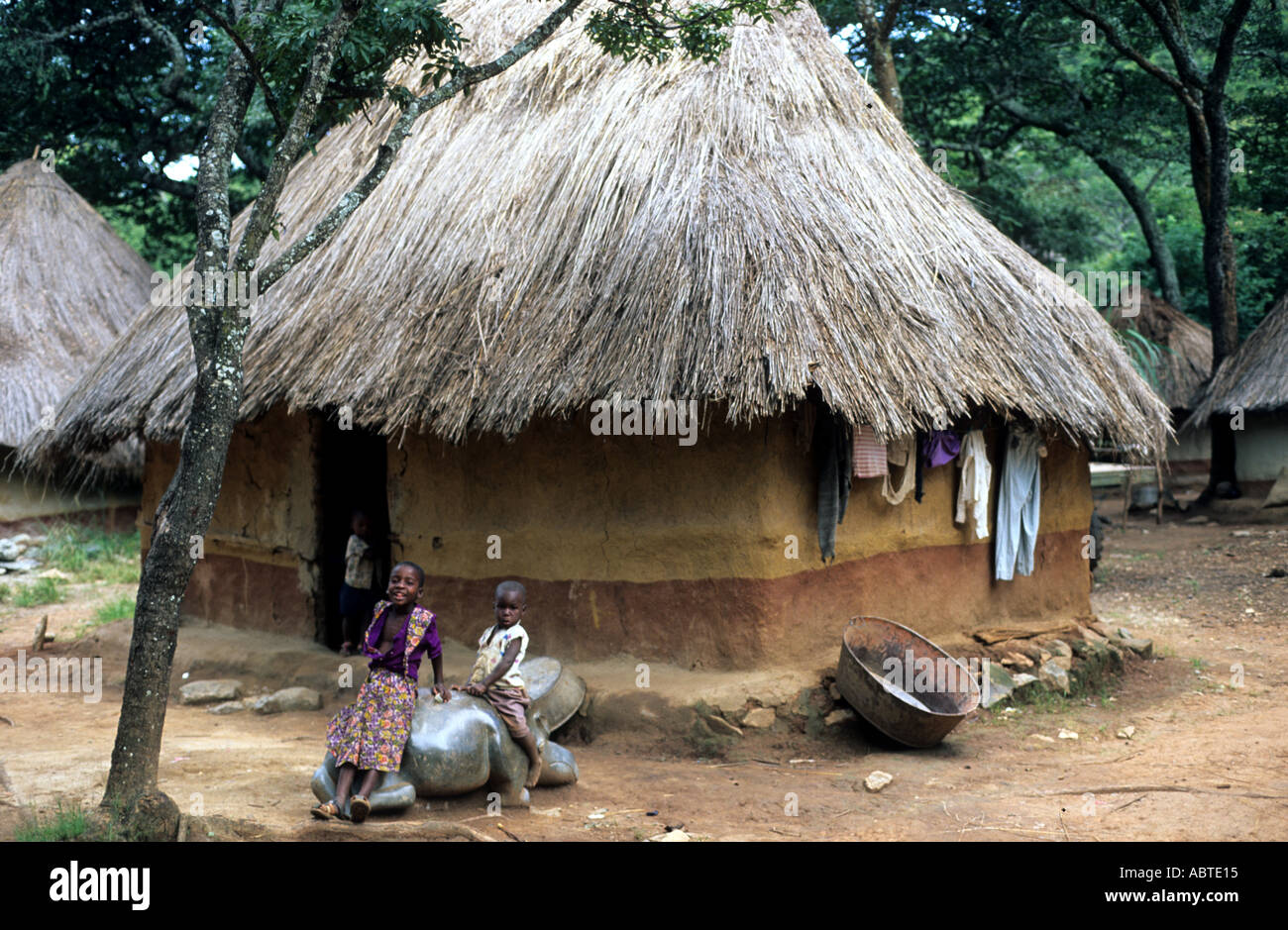 Child on Hippo sculpture Tengenenge artists community Zimbabwe Stock ...