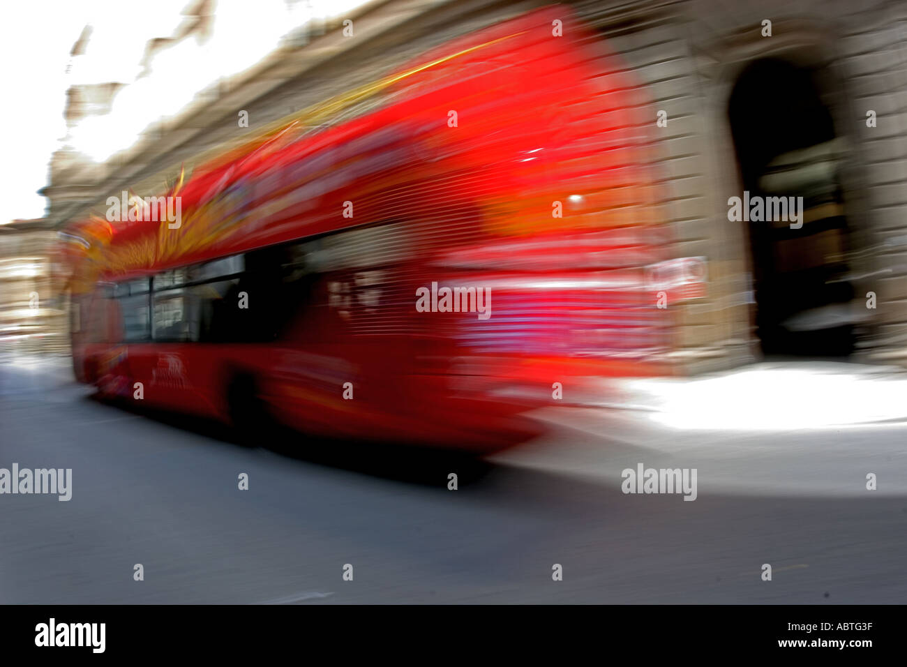 Bus at speed,Florence Stock Photo - Alamy