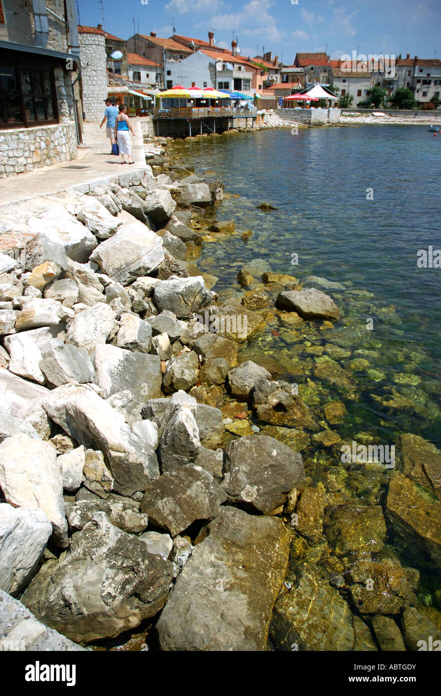 View of Umag seafront Istria Croatia former ex Yugoslavia Umago Croazia ...