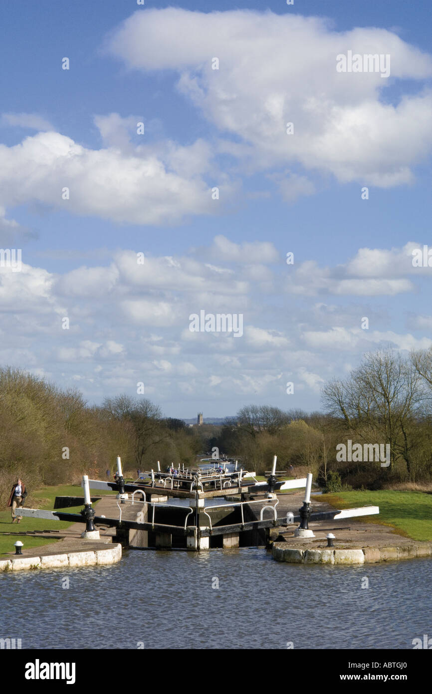hatton flight of locks grand union canal hatton warwickshire Stock ...
