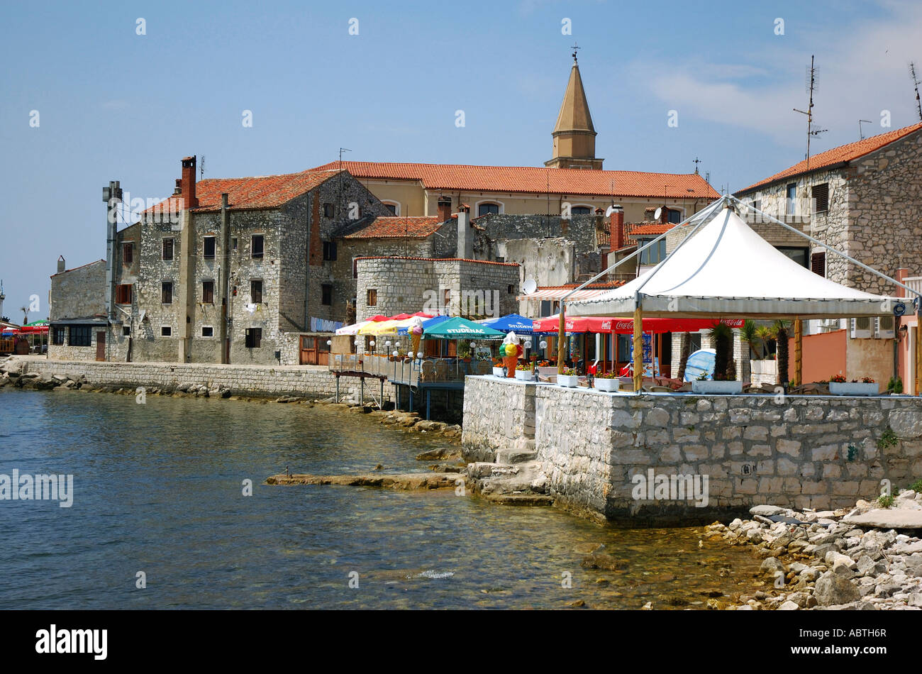 View of Umag seafront Istria Croatia former ex Yugoslavia Umago Croazia ...